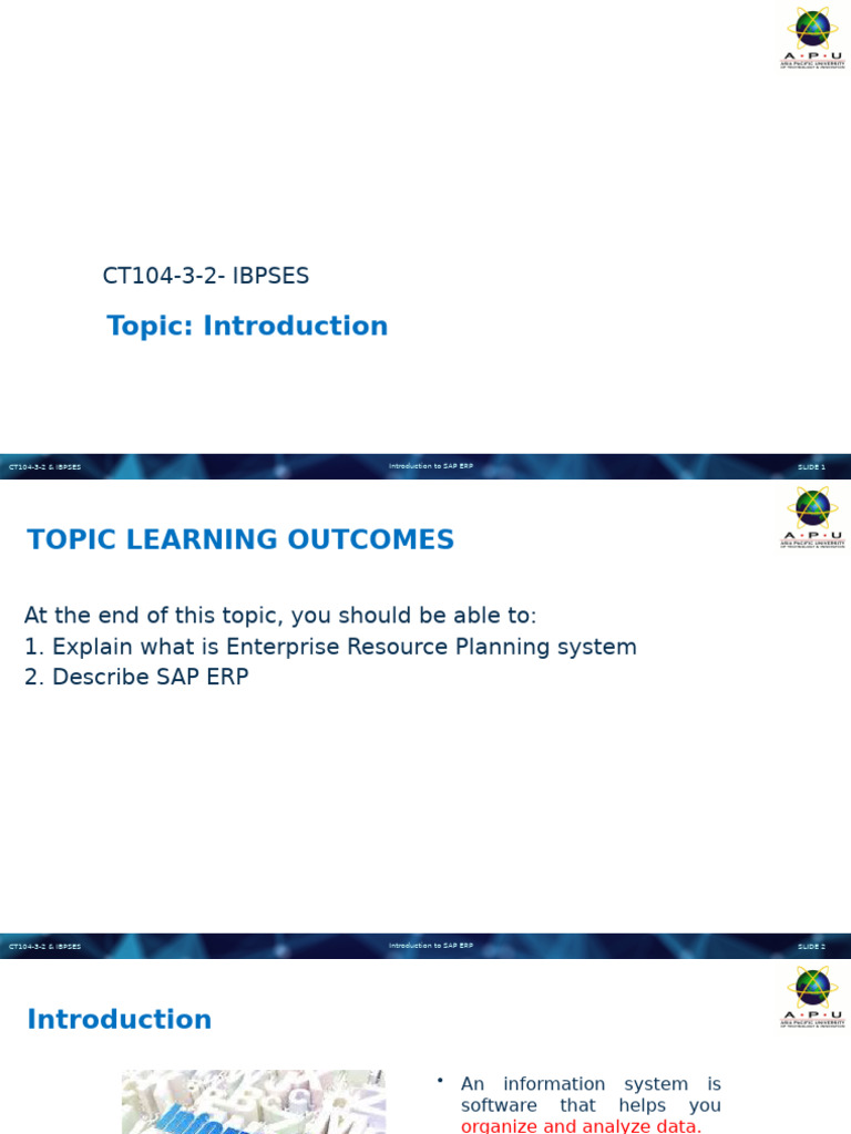 Lecture 1 Introduction To Enterprise System and SAP | PDF | Enterprise Resource Planning ...