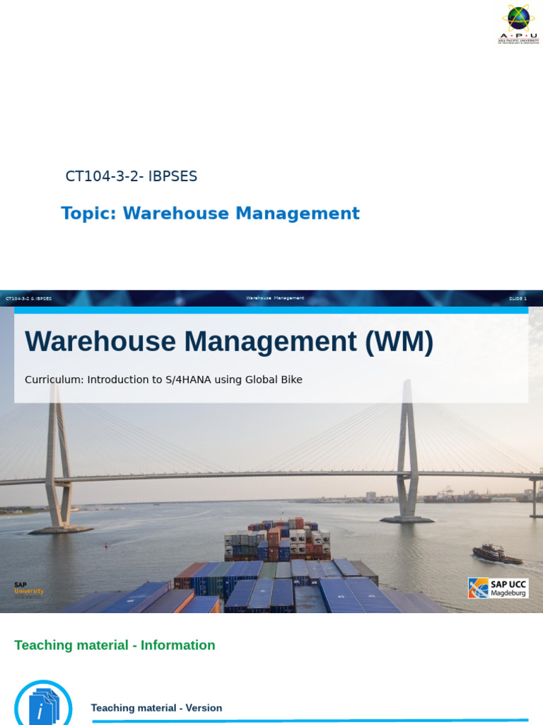 Lecture 4 Warehouse Management | PDF | Warehouse