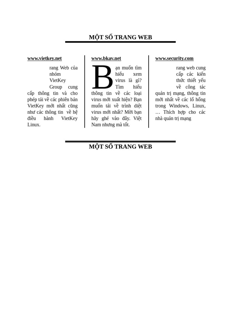 Một Số Trang Web | PDF