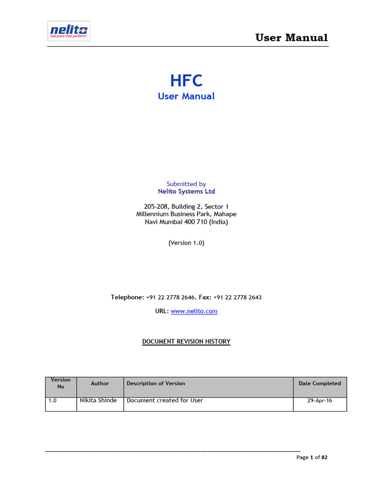 HFC User Manual - Ver 1.0 | PDF | Password | Login