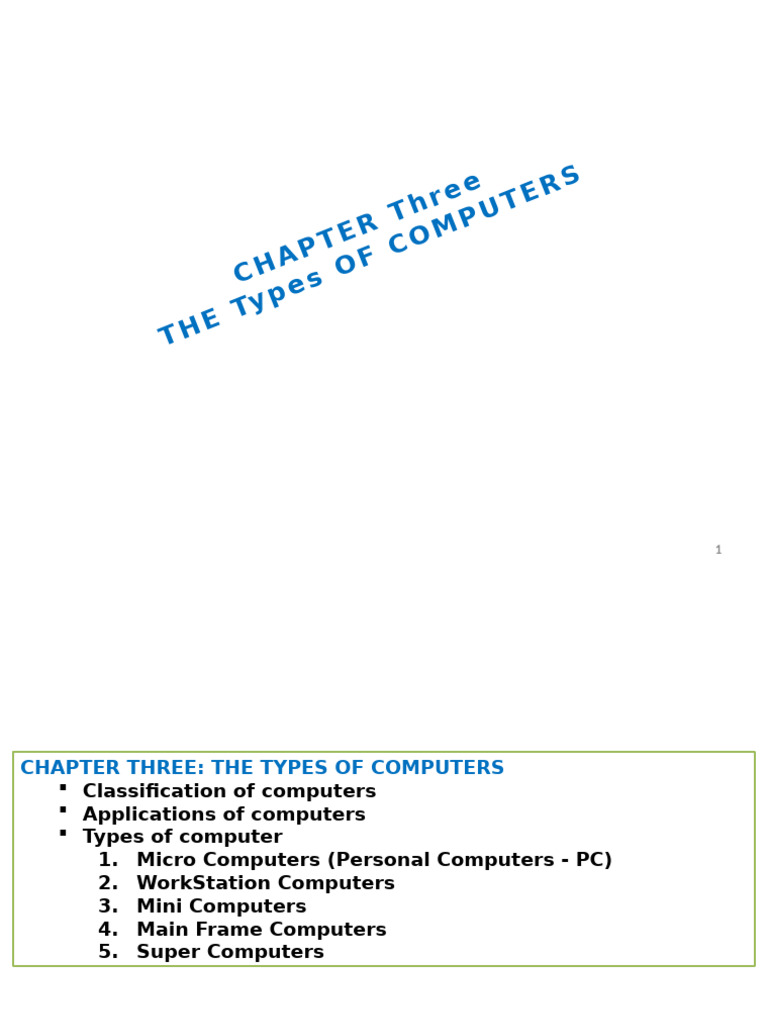 Chapter 3 - Types of Computers | PDF | Personal Computers | Desktop Computer