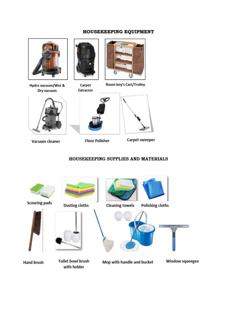 Essential Housekeeping Cleaning Supplies | PDF