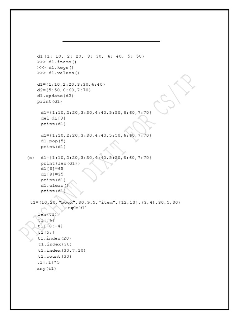 Python Tuples and Dictionaries Explained | PDF | Computer Programming ...