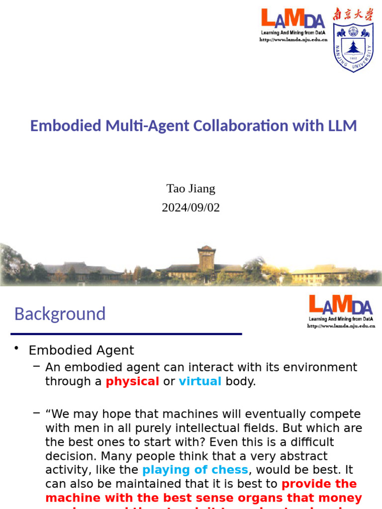 Embodied Multi-Agent Collaboration | PDF | Computing | Cognition
