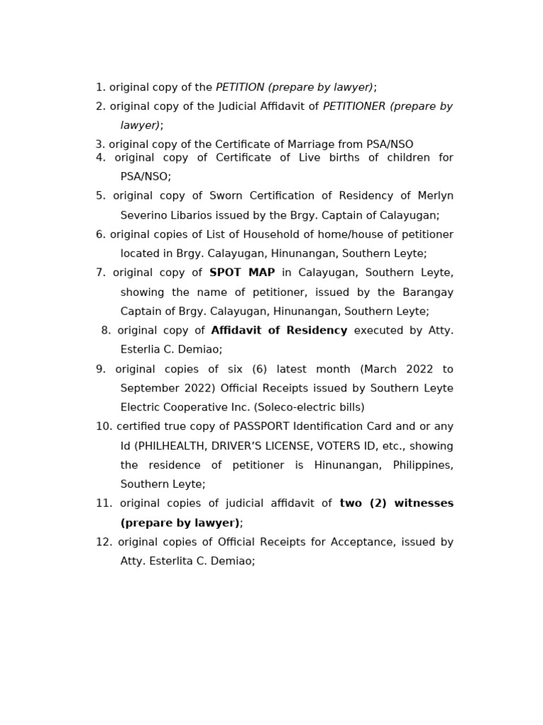 Requirments For Annulment | PDF