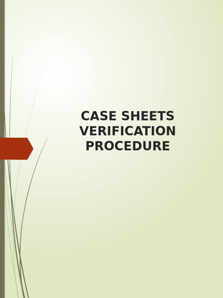 Case Sheet Verification Process | PDF | Patient | Intensive Care Unit