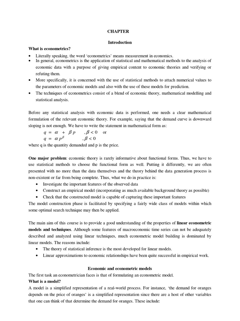 CHAPTER 1 | PDF | Econometrics | Statistics