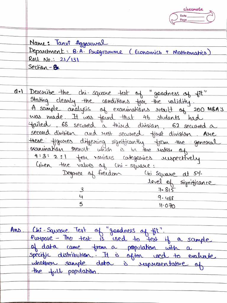 Chi-Square Analysis in Gujarati | PDF