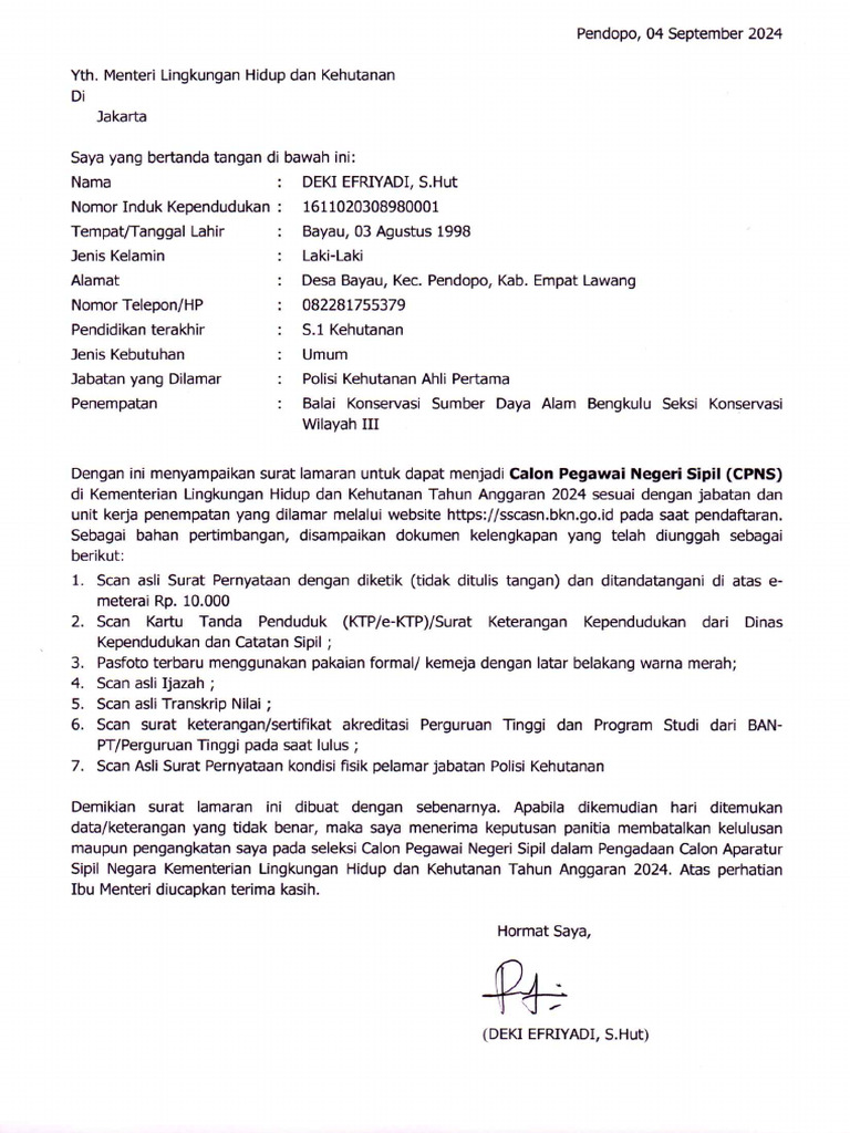 Lamaran Deki Baru | PDF