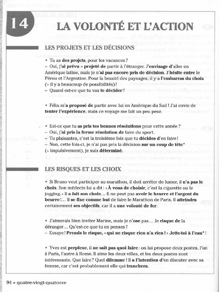 La Volonte Et L Action Vocabulaire - Progressif - Du - Francais ...