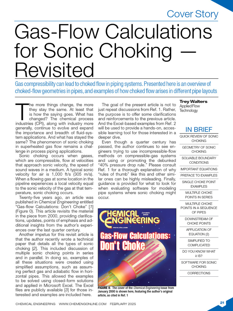 Sonic Choking in Fluid Systems | PDF | Gases | Chemical Engineering