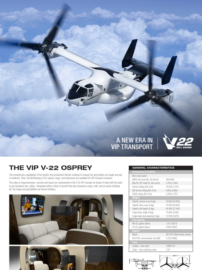 Bell Boeing v-22 Vip Brochure | PDF | Takeoff | Aviation