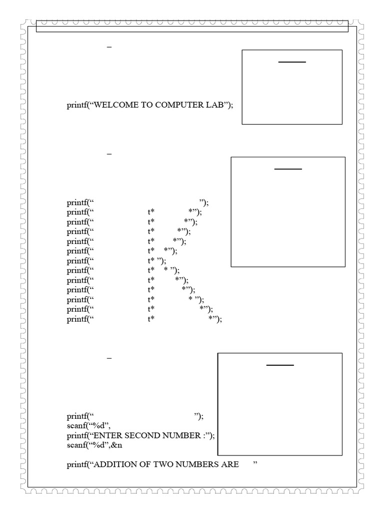 C Language_Practicals Assignment for Std 10E_final_pdf | PDF ...