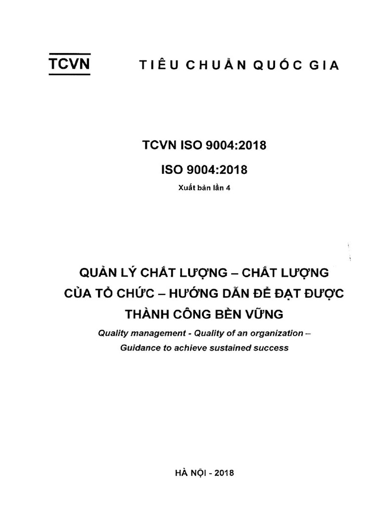 Van Ban GocTCVN_QCVN So TCVN ISO 9004_2018 Ngay 30-11--0001 (Con Hieu Luc) | PDF