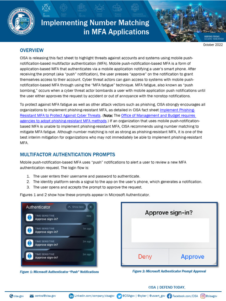 Fact Sheet Implement Number Matching in Mfa Applications 508c | PDF ...