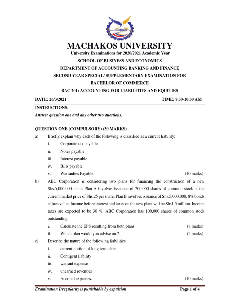 Bac 201 Accounting For Liabilities and Equities | PDF | Dividend ...
