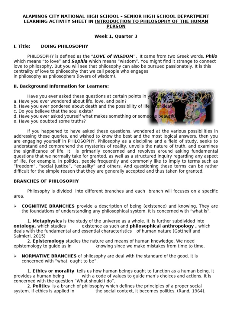 Introduction to Philosophy Activities | PDF | Reason | Logic
