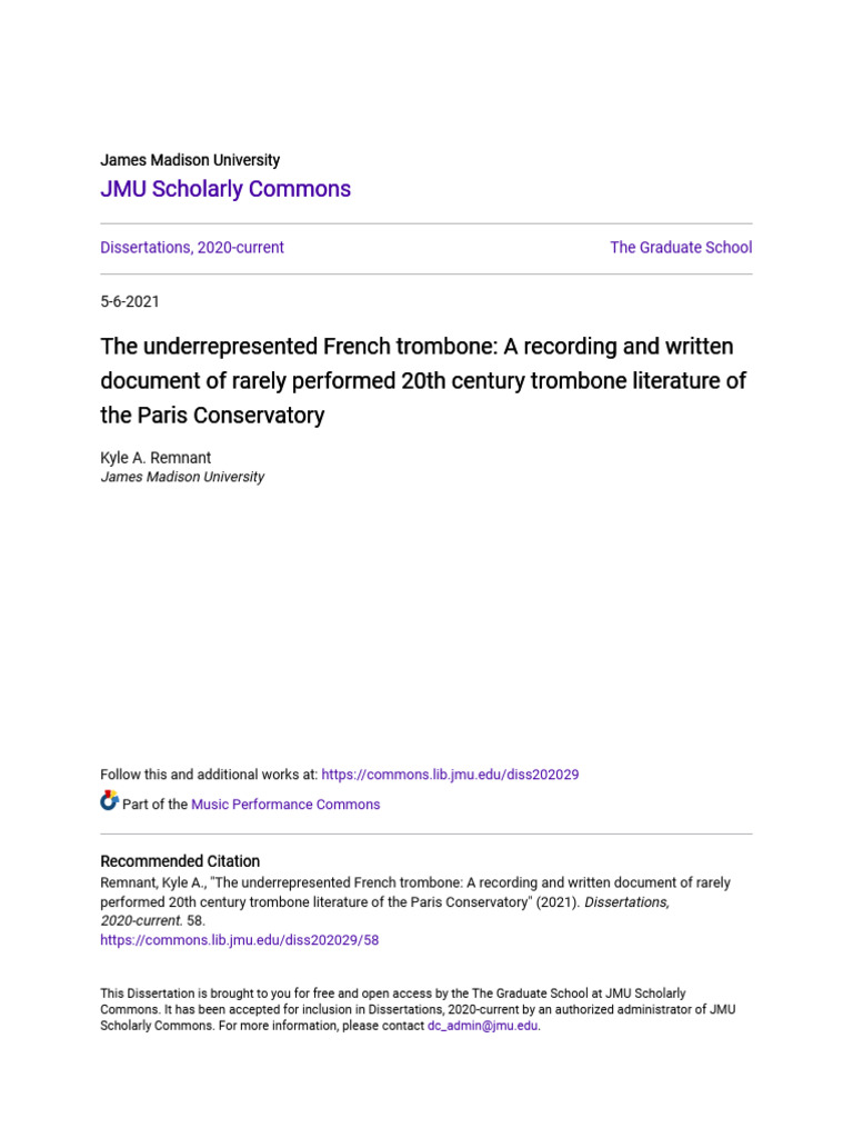 French Trombone Literature Analysis | PDF | Classical Music | Elements ...