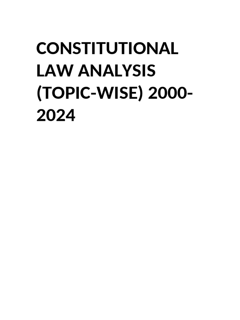 Constitutional Law Insights for CSS 2026 | PDF | Constitution ...