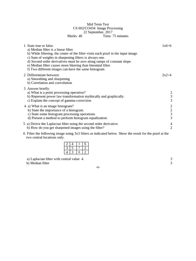 Mid Term, 2017 | PDF
