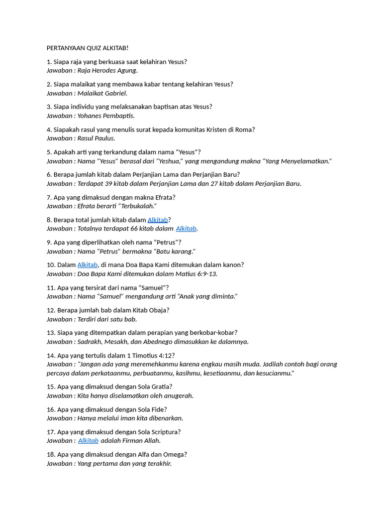 Quiz Alkitab Pdf