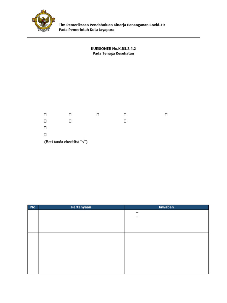 04a Kuesioner Puskesmas | PDF