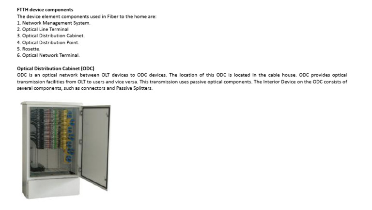 FTTH - Device Components - ODC | PDF