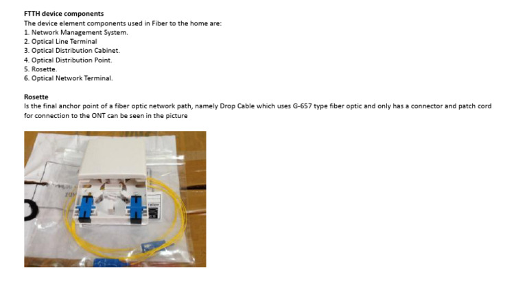 FTTH - device components - Rosette | PDF