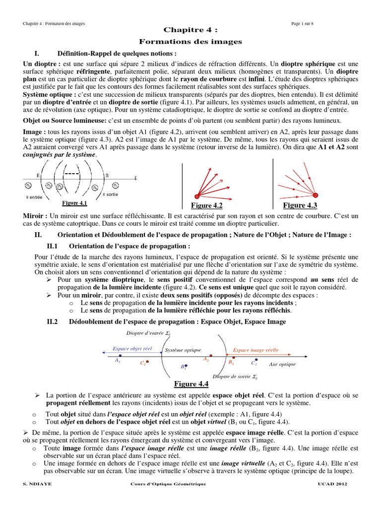 Formation des images en optique géométrique | PDF | Réfraction | Radiation