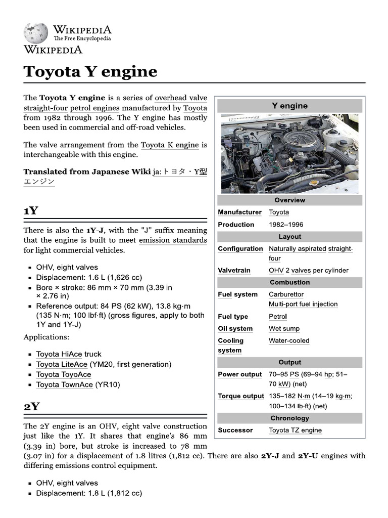 Toyota y Engine | PDF