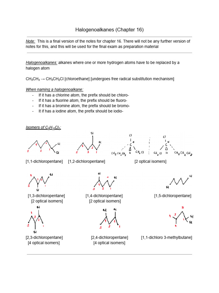 Chapter 16 - Halogenoalkanes | PDF | Chlorofluorocarbon | Hydrolysis