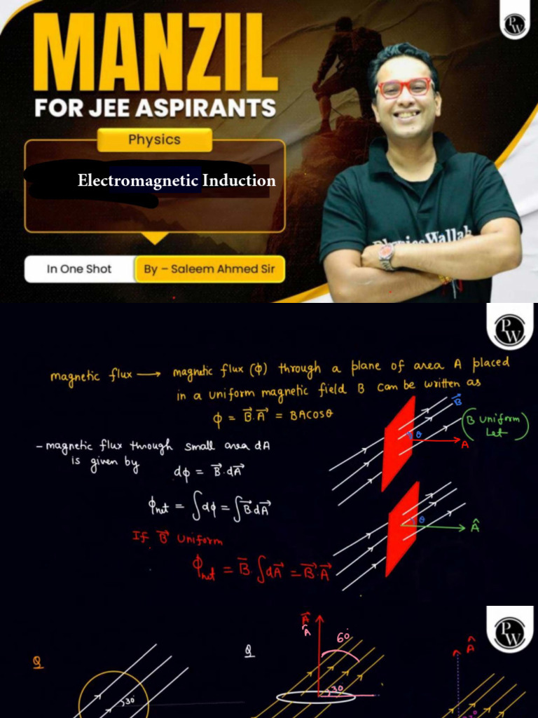Electromagnetic Induction Class Notes Manzil Jee 2025 Pdf 9316