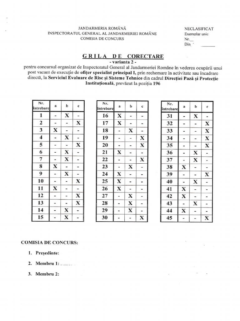 Grila de corectare | PDF