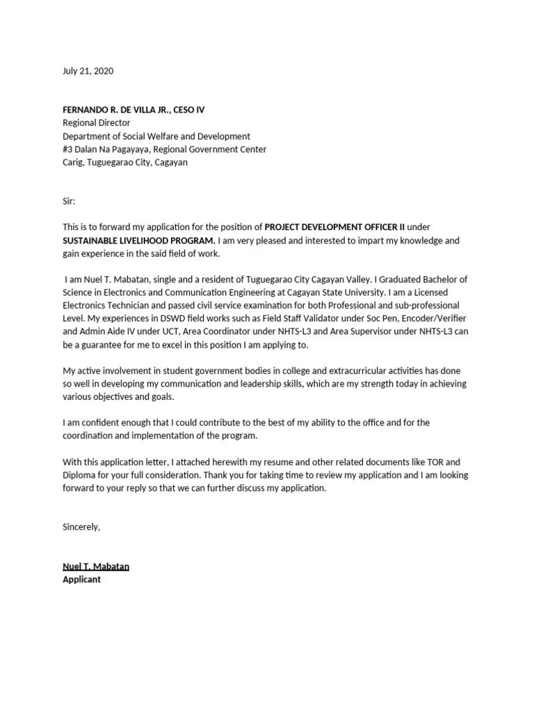 application letter | PDF