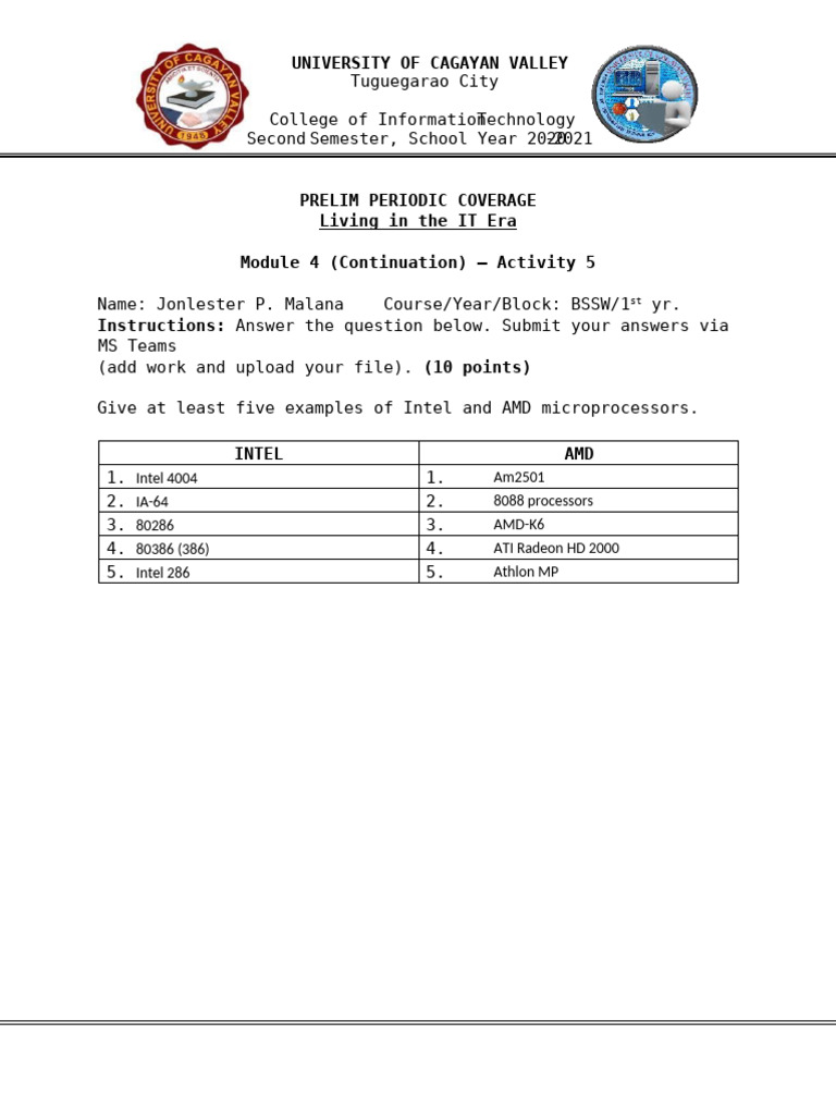 Activity-Prelim-Module 5 - Lite Nuel Mabatan | PDF