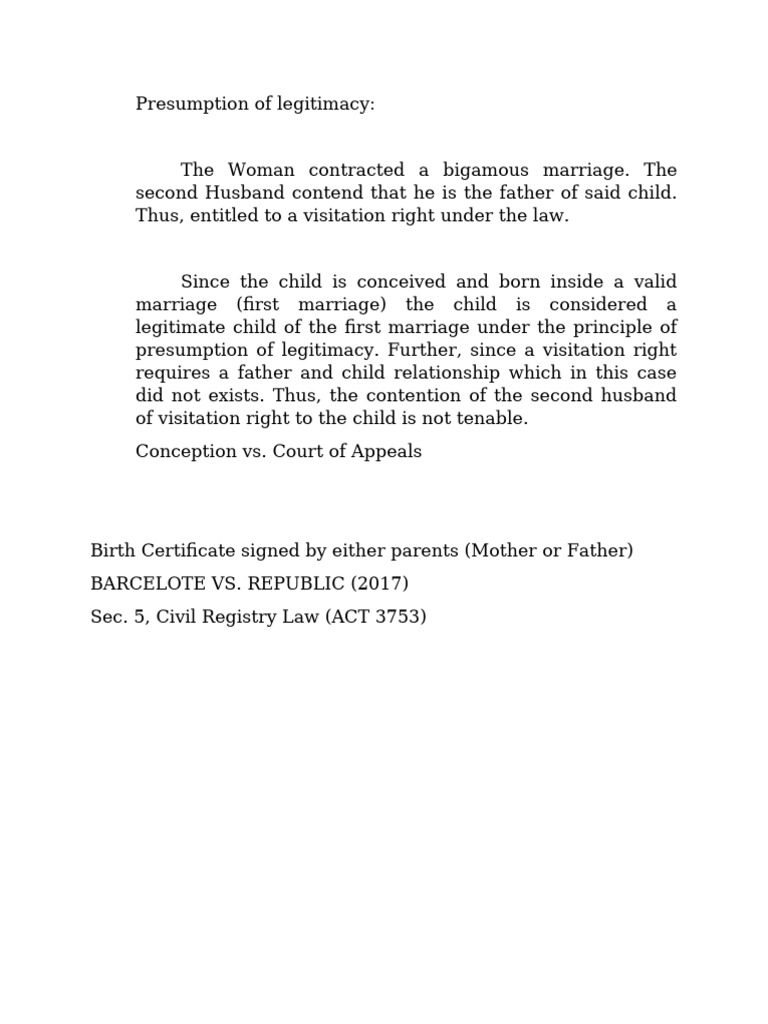 Presumption of Legitimacy | PDF