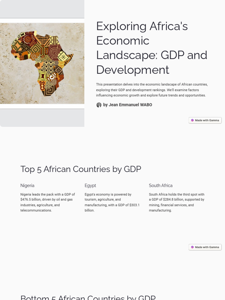 Africa's GDP and Development Insights | PDF | Economic Growth ...