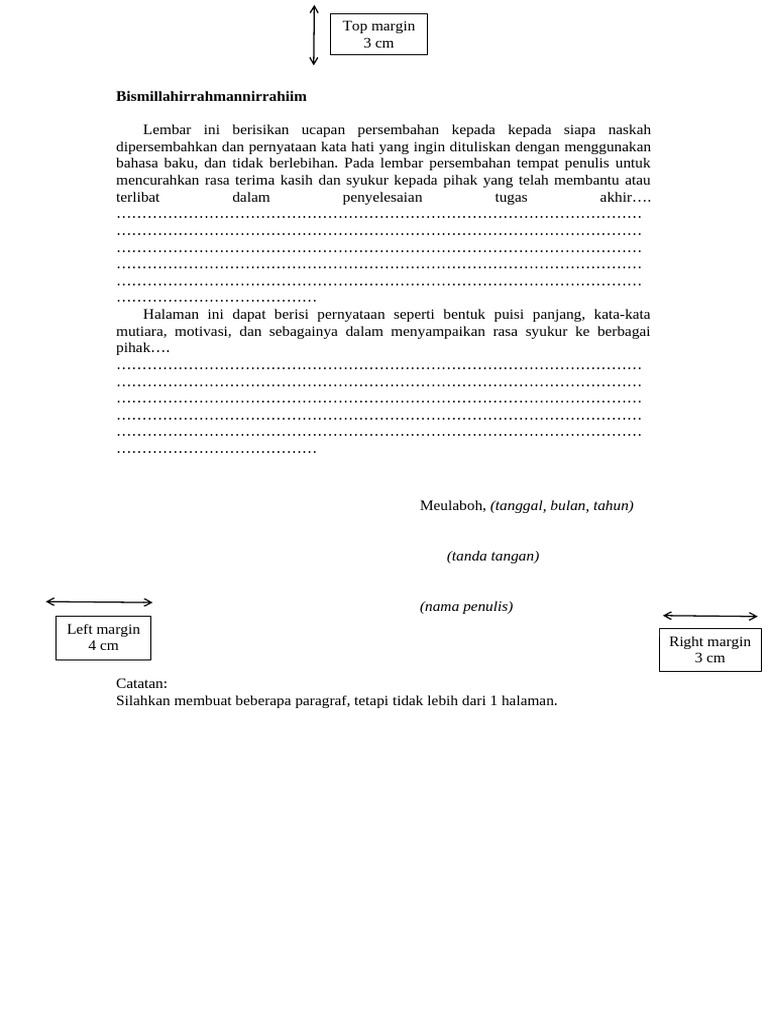 Lembar Persembahan Tugas Akhir | PDF