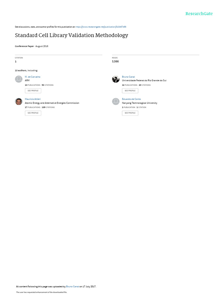 Standard Cell Library Validation Methodology | PDF | Digital Electronics | Electronics