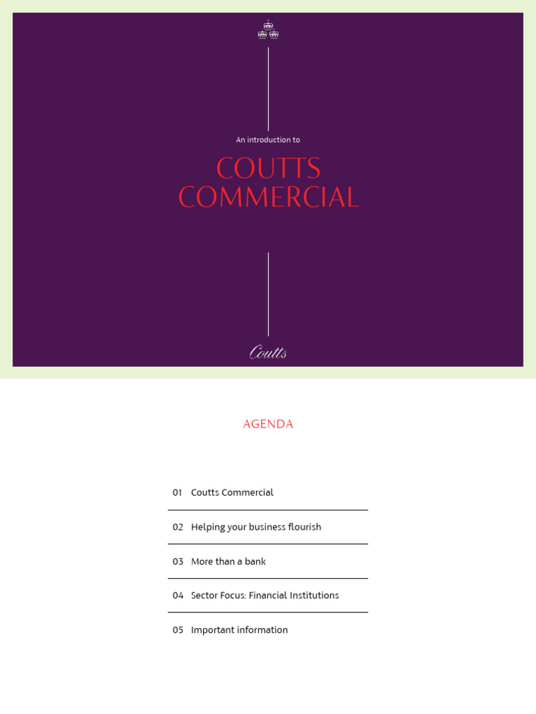 Coutts - Commercial Banking Presentation | PDF | Credit Card | Banks