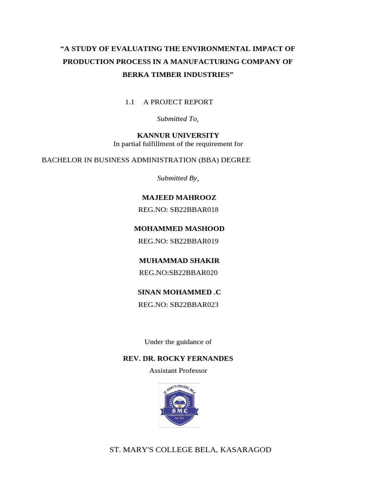 Environmental Impact of Berka Timber | PDF | Consumer Behaviour | Behavior