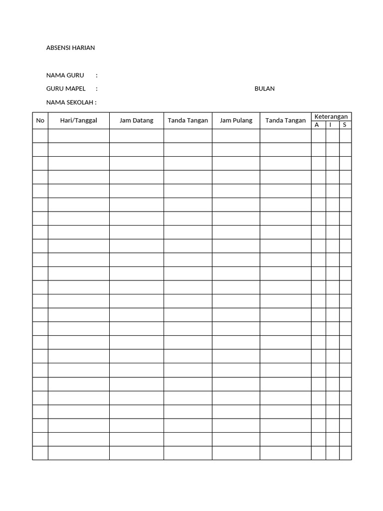 Absensi Harian | PDF