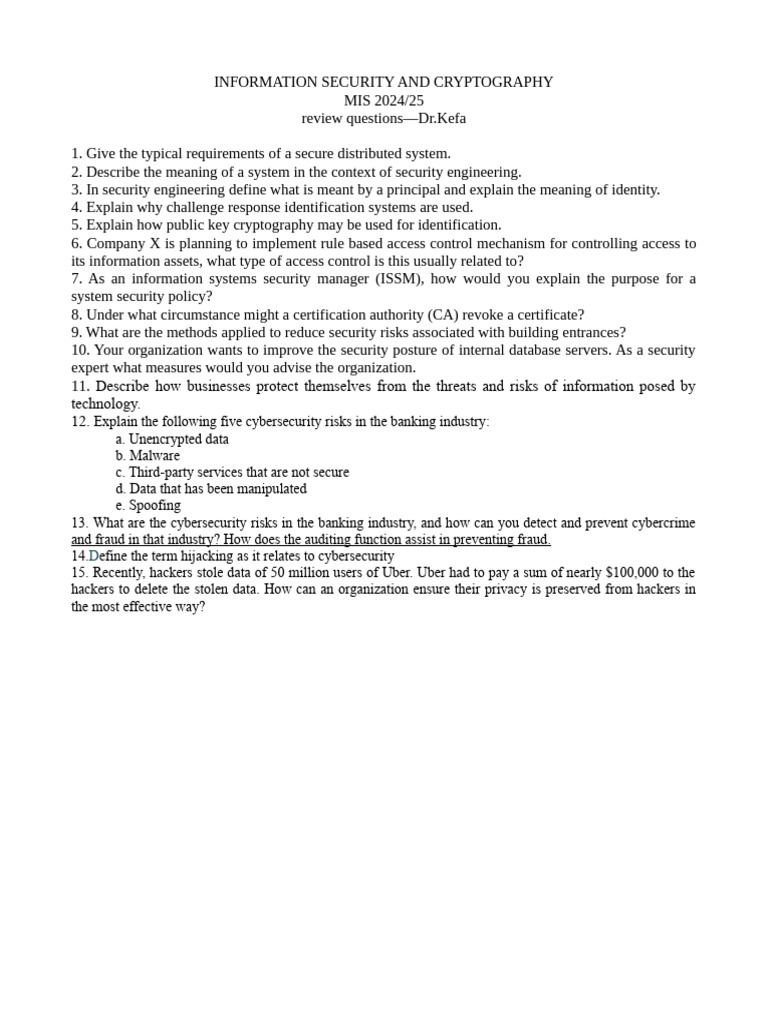 Review Questions Is And Cryptography Pdf