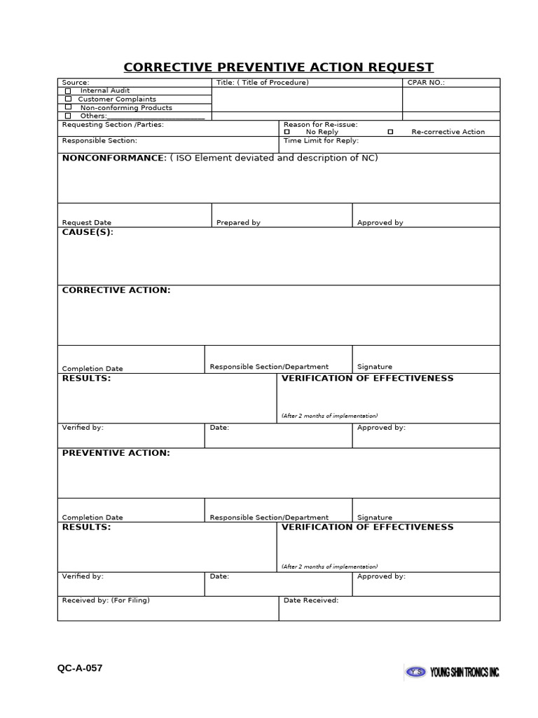 CPAR Form 6.28.12 | PDF