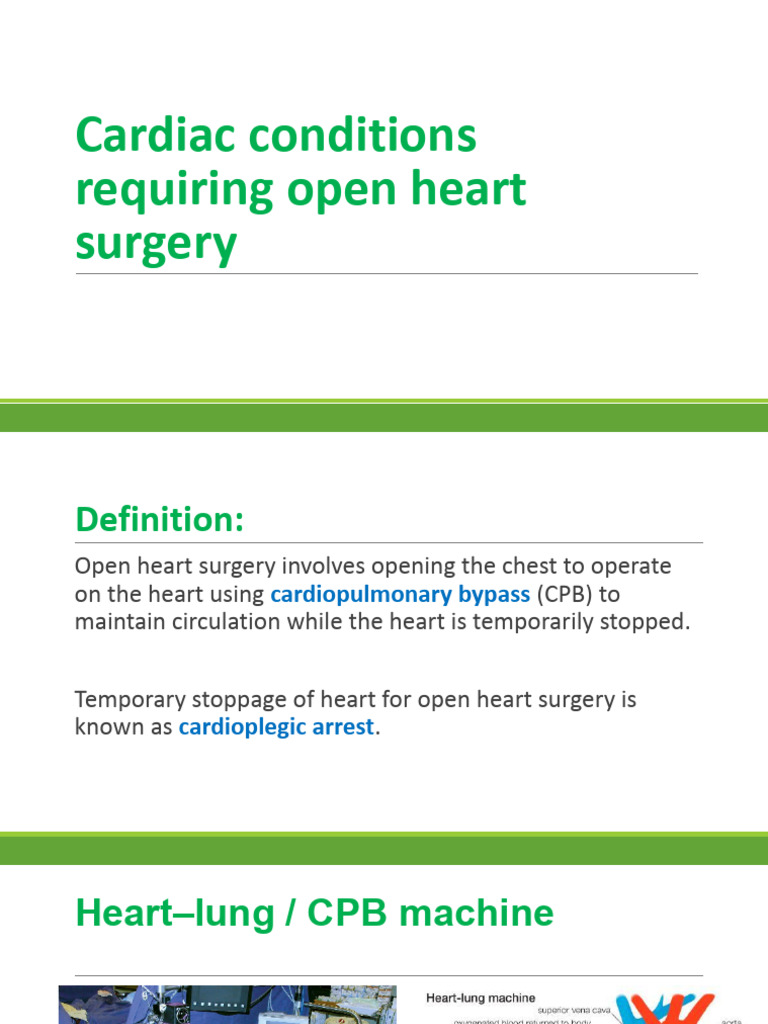 Open Heart Surgery: Conditions & Care | PDF | Congenital Heart Defect ...