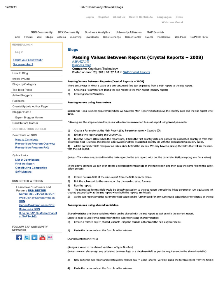 Passing Values between Reports | PDF Passing Values between Reports | PDF
