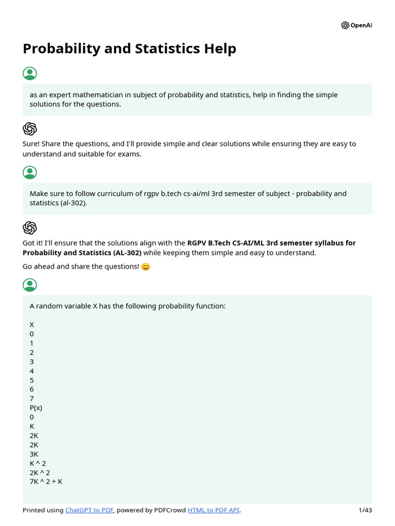 Probability and Statistics Help | PDF | F Test | Variance