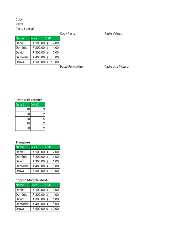 4. Copy Paste Functions - All Types | PDF
