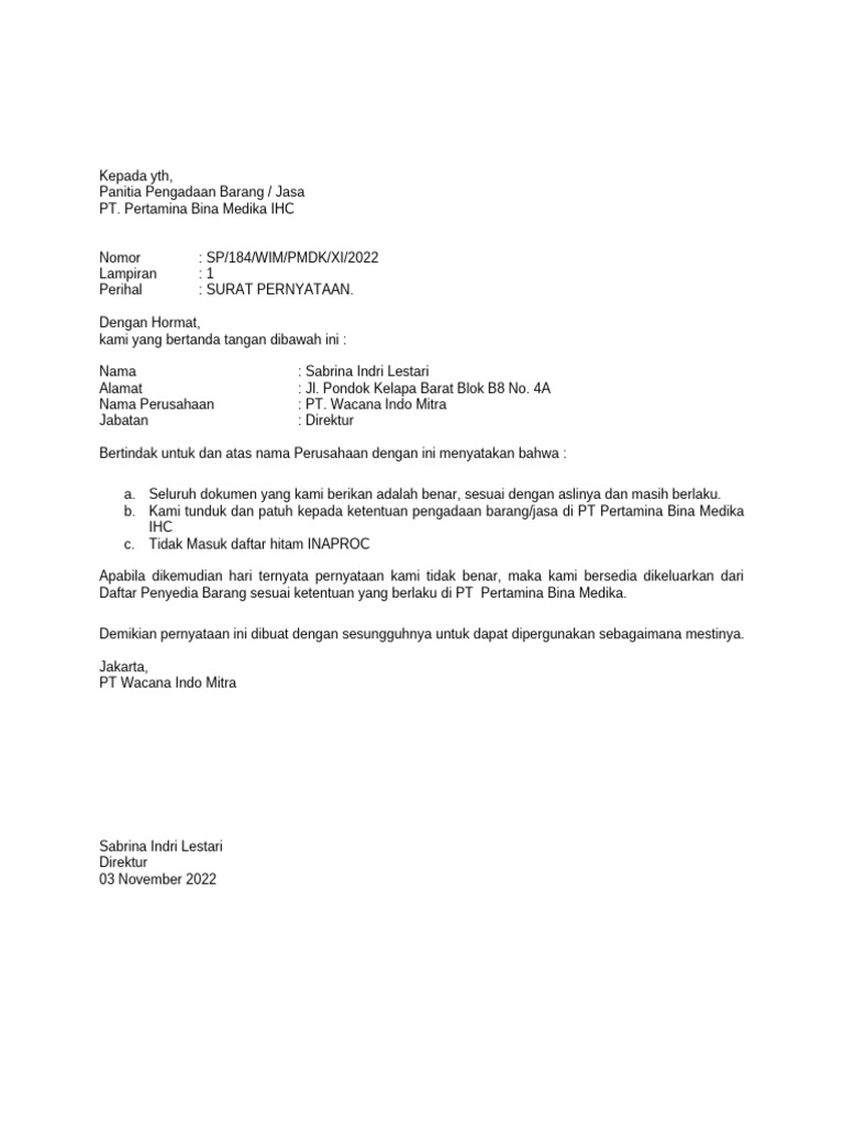 Surat Keterangan TKDN | PDF