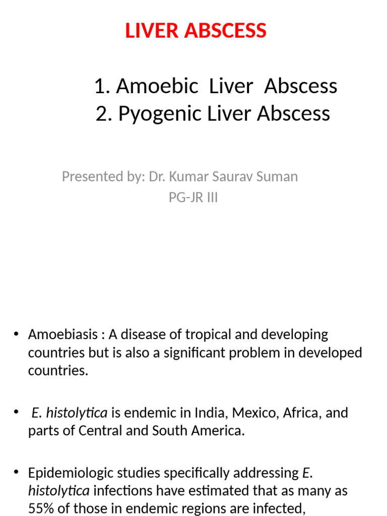 LIVER ABSCESS | PDF | Medical Specialties | Diseases And Disorders
